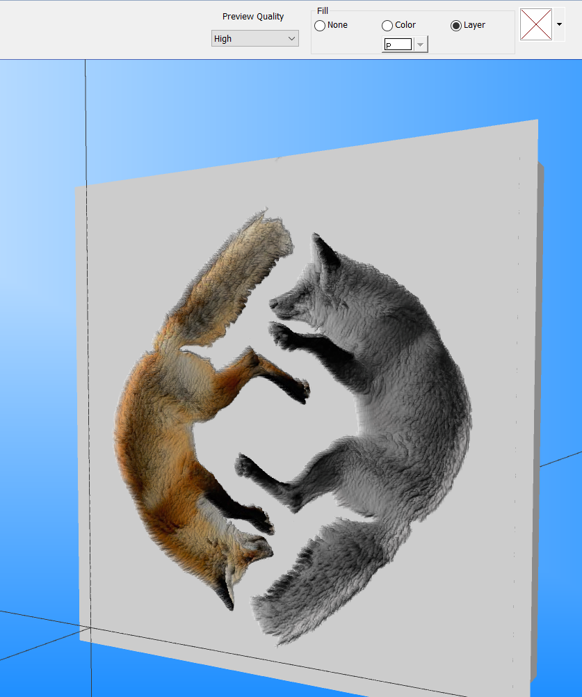 Show 3D with Color Preview